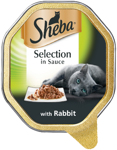מעדן שיבא לחתולים ארנבת 85 גרם - SHEBA CAT FOOD RABBIT 85G