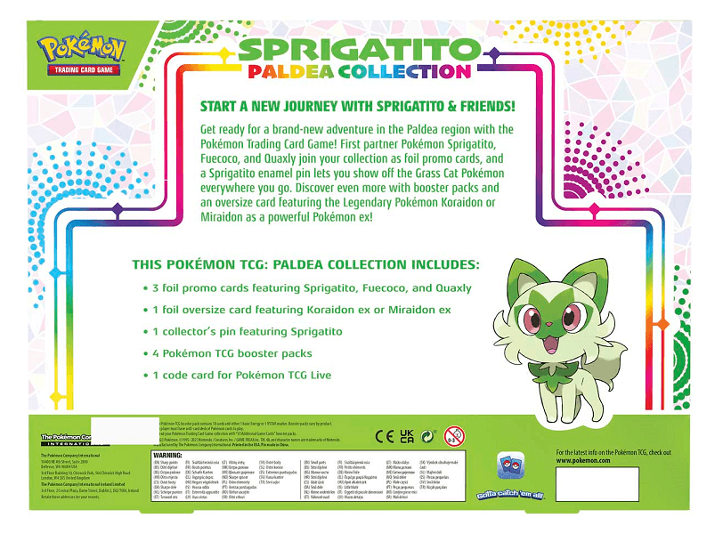 Pokemon TCG: Scarlet&Violet Sprigatito Palde Collection Box Set קלפי ...