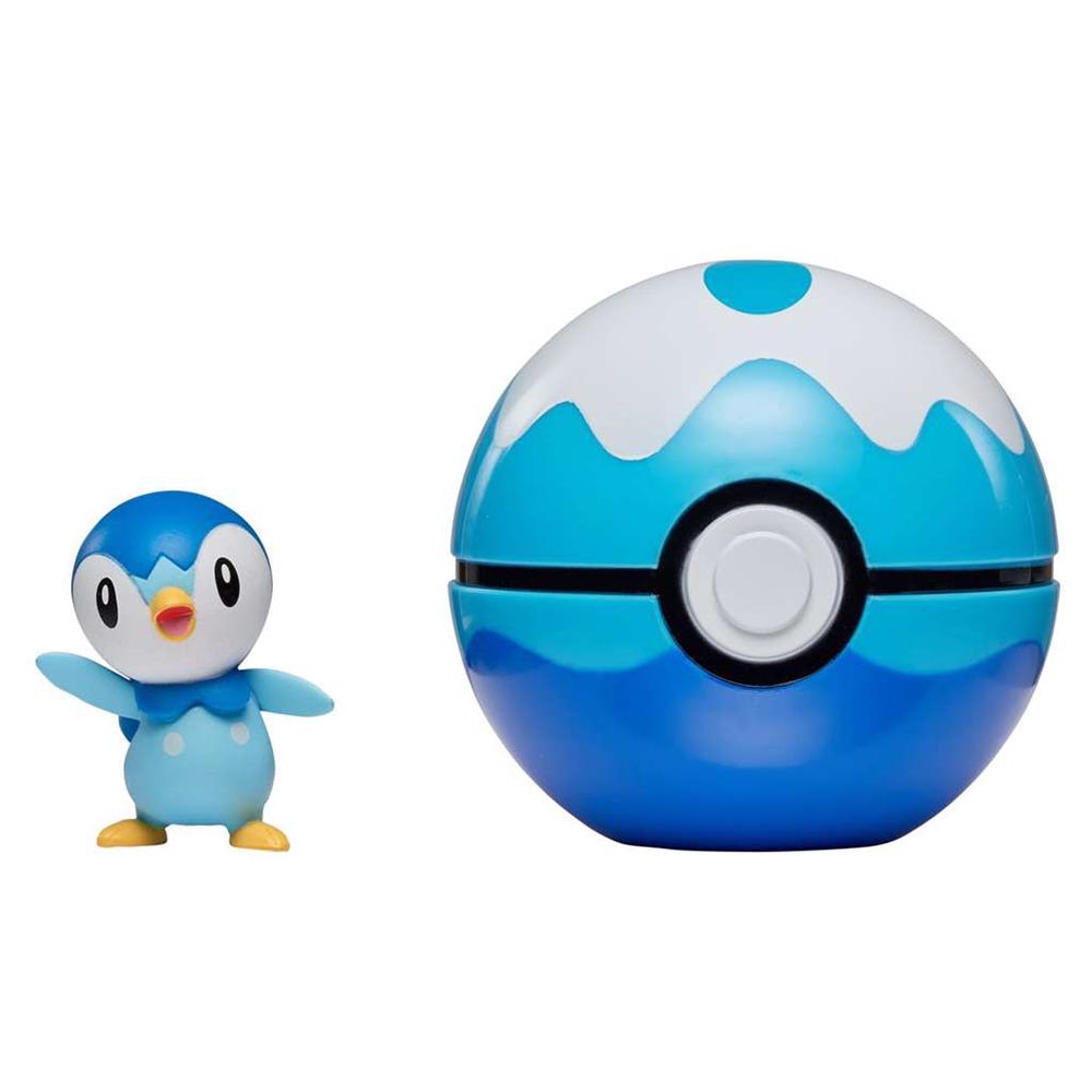 פוקימון - פוכדור ודמות פיפלאפ - POKEMON PIPLUP WAVE 9